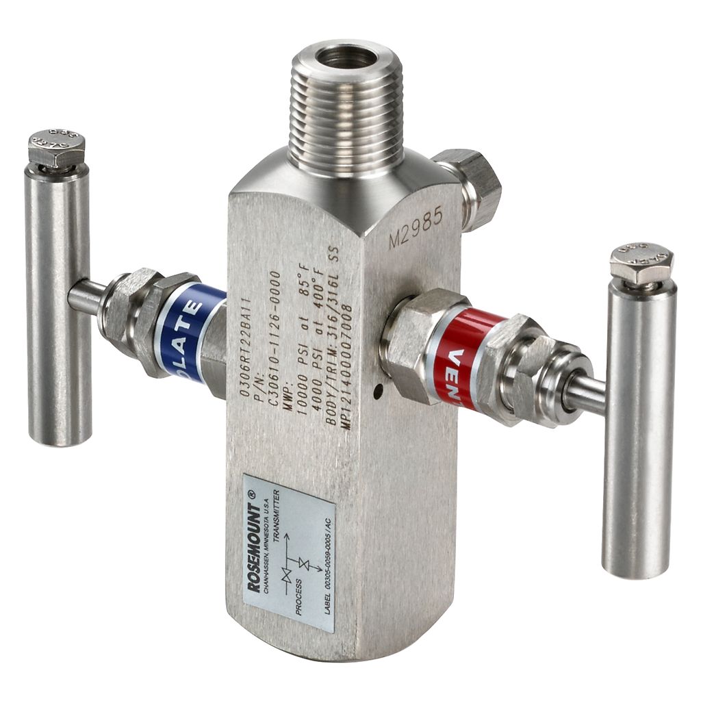 0306RT22BA11 Rosemount Pressure manifold, Two valve 2 - body : 316 SST ...