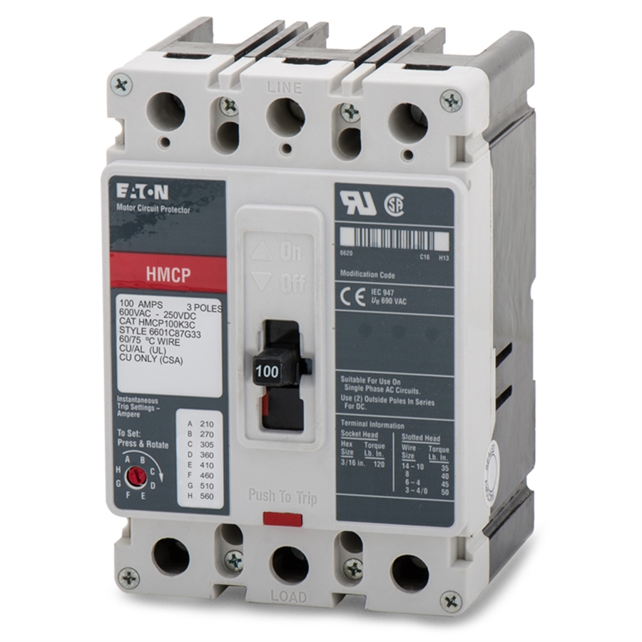 HMCP100R3CEATON Thermal Magnetic Circuit Breaker, F-Frame, HMCP Series ...