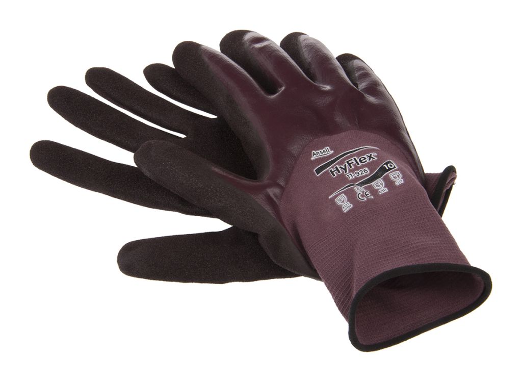 HYFLEX 11-926 Ansell HyFlex 11-926 Purple Oil Resistant Work Gloves ...