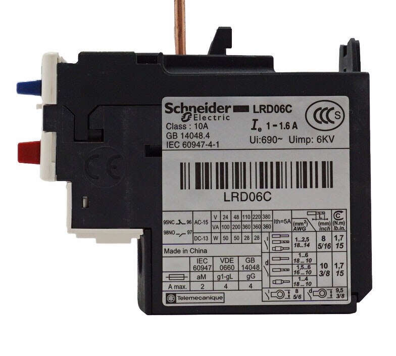 LRD06C Schneider LRD06C Thermal Overload Relay 1-1.6A.