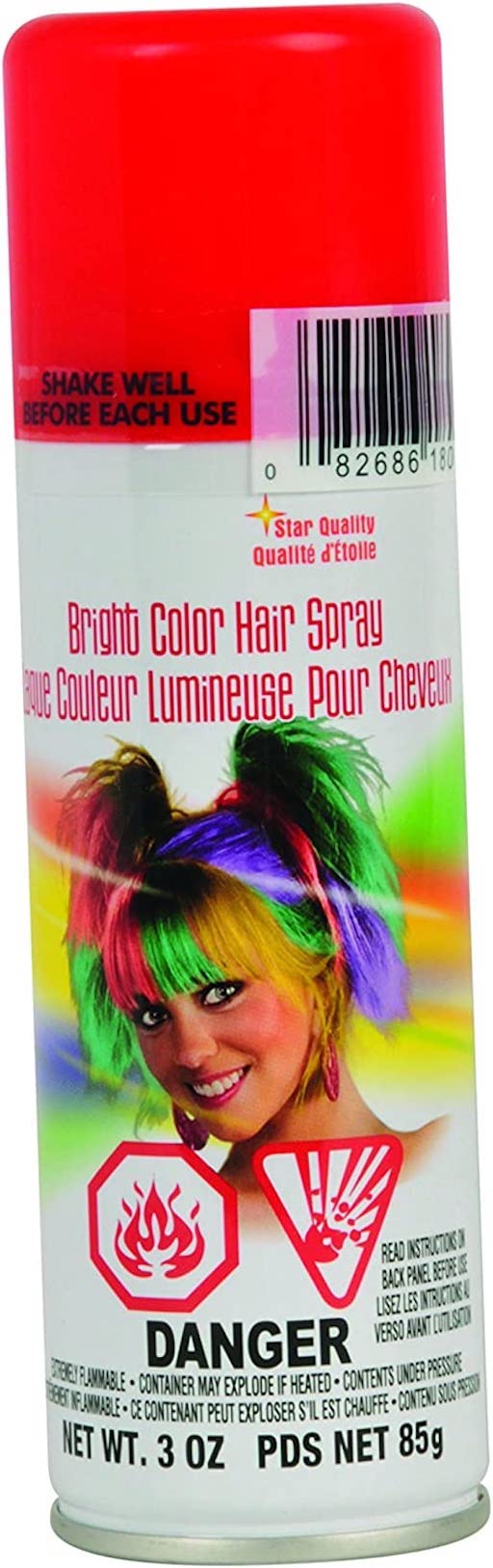 Color Spray - Red Rubie's Bright Color Hairspray, Red 3.5 oz